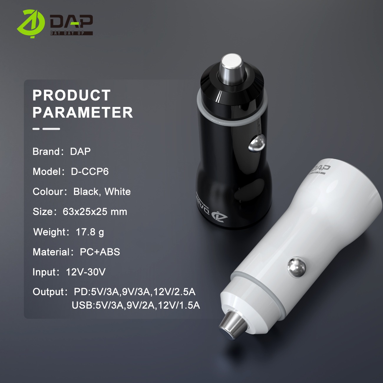 Jual DAP D-CCP6 Car Charger 48 Watt ( PD 30 Watt QC 3.0A Dual Port USB ...