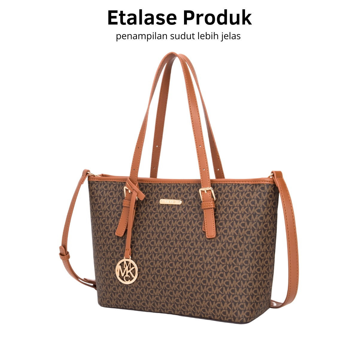 Jual MKMC Totebag Wanita Medium Tas Bahu Kulit Motif Monogram Korean ...
