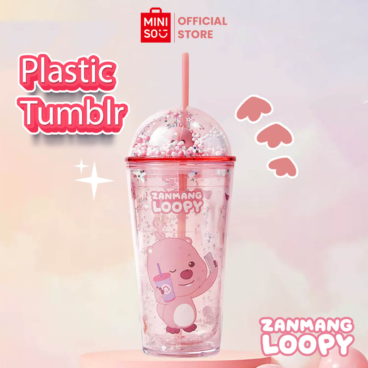Jual Miniso x ZANMANG Loopy Collection Botol Dengan Jerami Plastic ...
