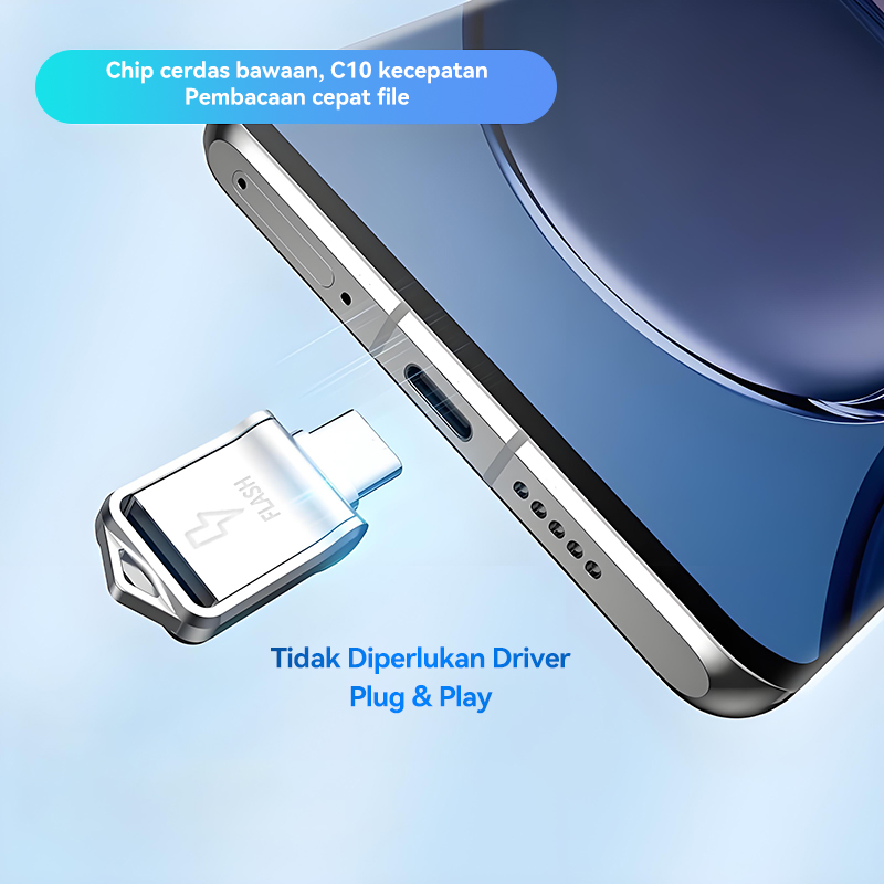 Jual OLYPS Flashdisk OTG Type C + USB 2 in 1 Dual Port 128G 64GB Flash ...