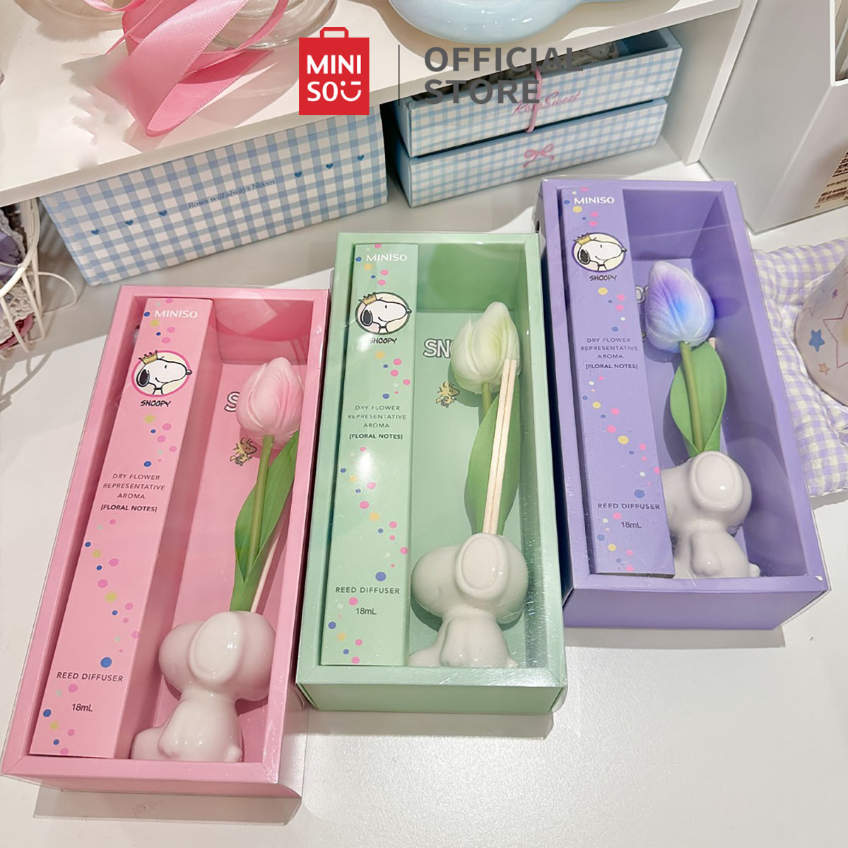 Jual Miniso x Snoopy Collection Aromaterapi Bunga Pengharum Bunga Non ...