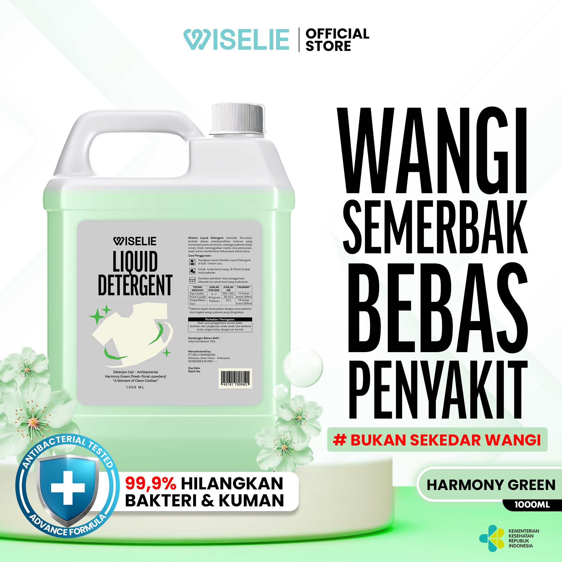 Jual Wiselie Detergent Harmony Green Pencuci Pakaian Menjadikan Baju Bersih Tanpa Noda dan Anti ...
