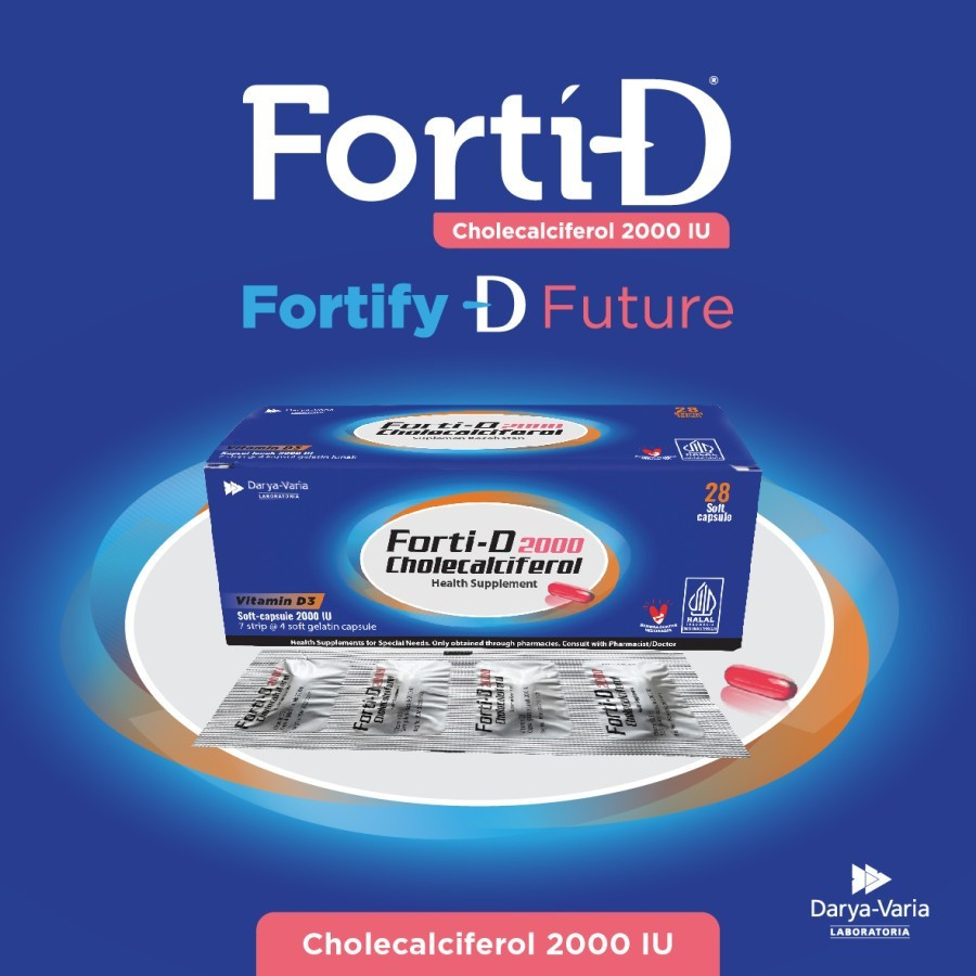 Jual Forti-D 2000 IU Vitamin D3 (1 Box isi 7 Strip) - Suplemen ...