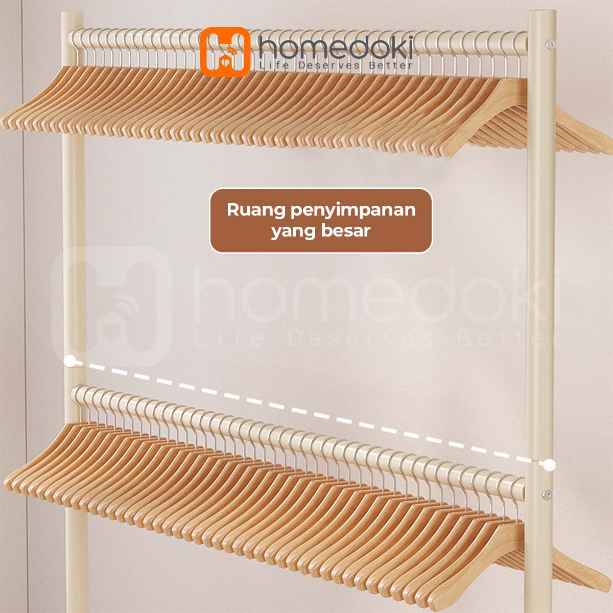 Jual Homedoki Rak Gantungan Baju Aesthetic/Rak Gantungan Serbaguna/Rak ...