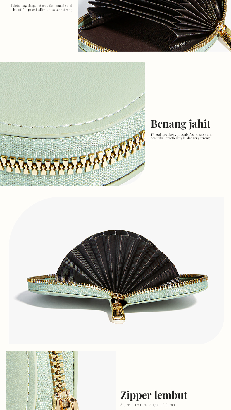 Jual MOSSDOOM Dompet Kartu Elfrea Card Holder Setengah Bulat Wallet Zip ...