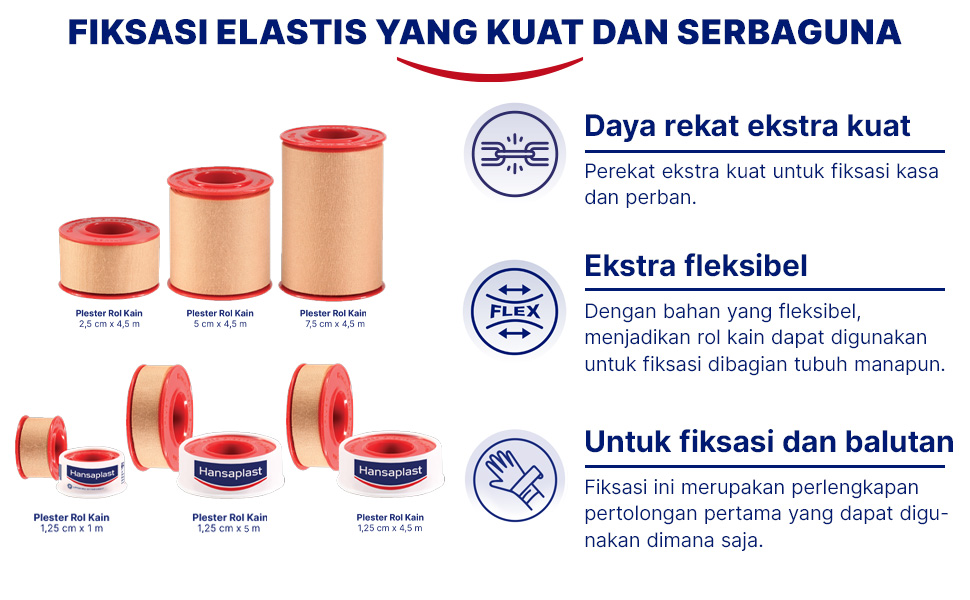 Jual HANSAPLAST Perban Luka Roll Kain 1m P3K Perban Rol - Big Bundle ...