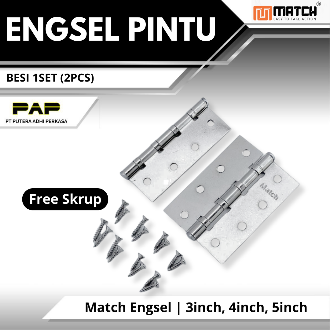 Jual Match Engsel Besi Match 3" / 4" / 5 " inch Engsel Pintu Jendela ...