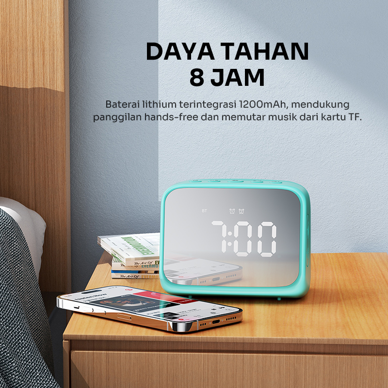 Jual ROBOT Speaker Bluetooth 5.3 Dual Smart Alarm Mode 1200mAh dengan ...