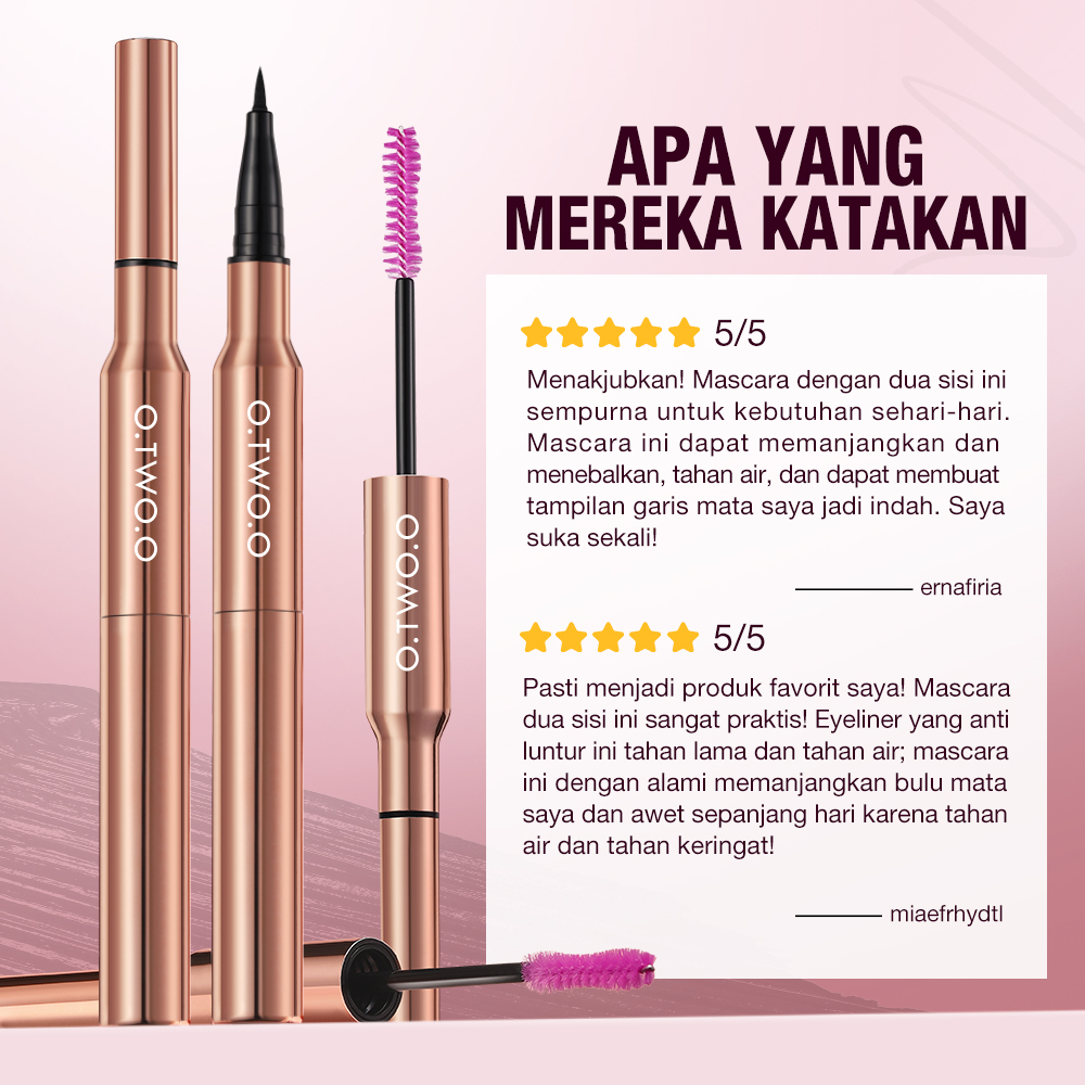 Jual O.TWO.O 2 In 1 Mascara & Eyeliner Waterproof Long Lasting ...