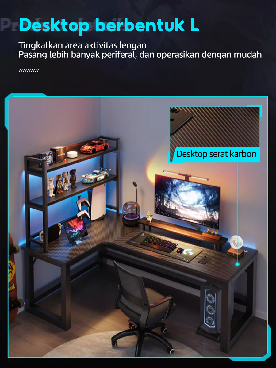 Jual KUCADI Meja Gaming Pola Fiber Karbon Meja Kerja Meja Komputer Meja ...