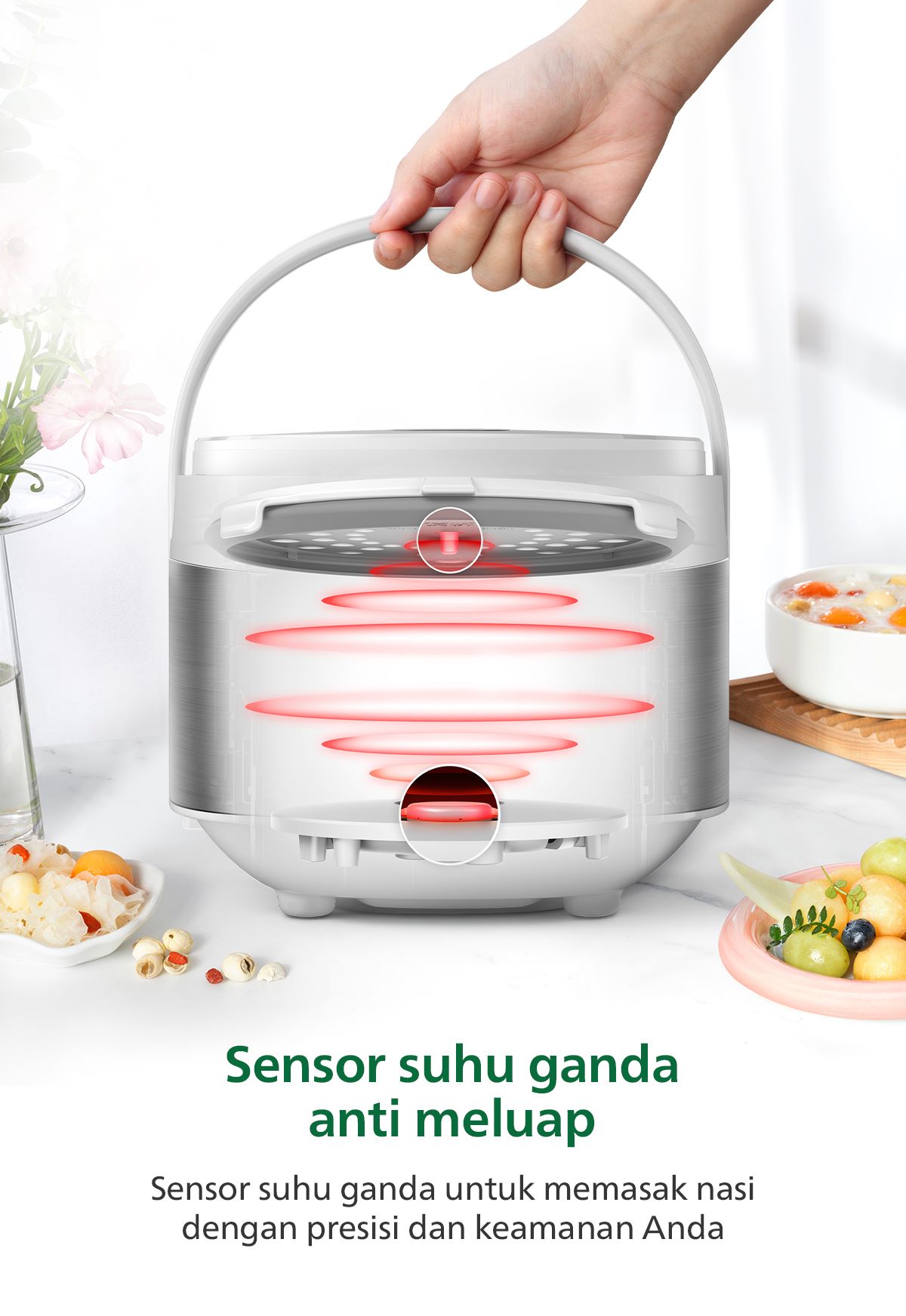 Jual Philips Mini Digital Rice Cooker / Magicom HD3170/33 0.85 L ...