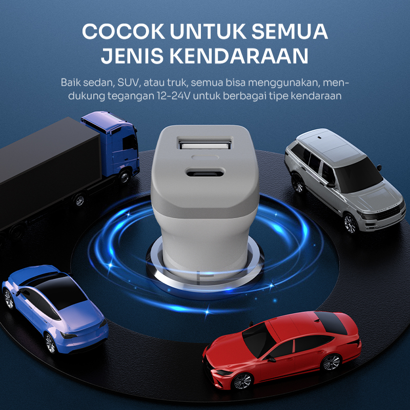 Jual ROBOT RT-C09 Car Charger Colokan Mobil - 2 Port USB & Type C - Garansi Resmi 1 Tahun ...