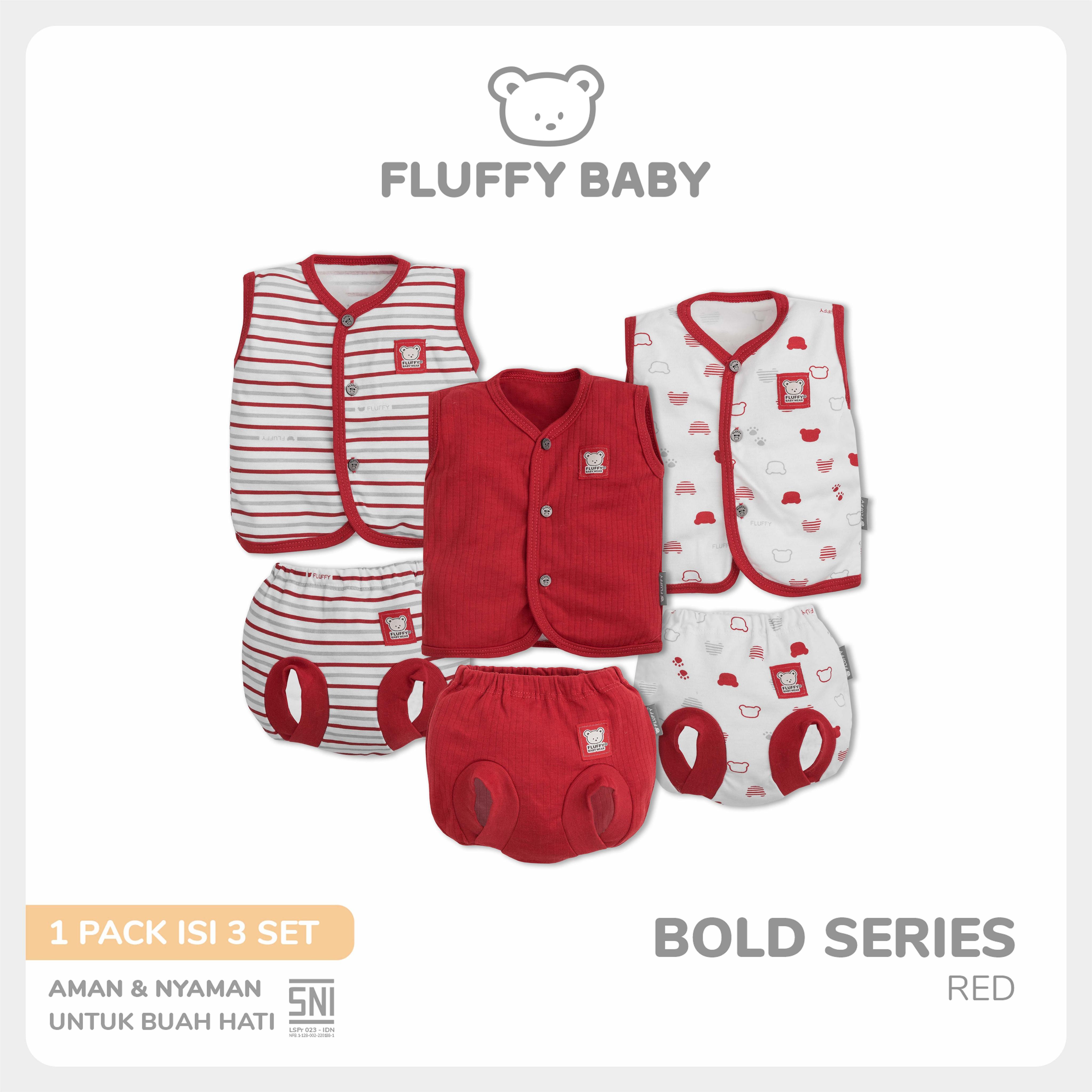 Jual FLUFFY Setelan Kutung Pendek BOLD (Isi 3Pasang) SKCAN/SKCAB RED NB ...