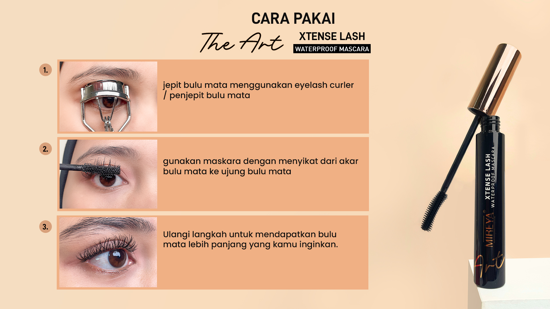 Jual Mireya The Art Mascara Xtense Lash Waterproof - Long Lasting 24H ...