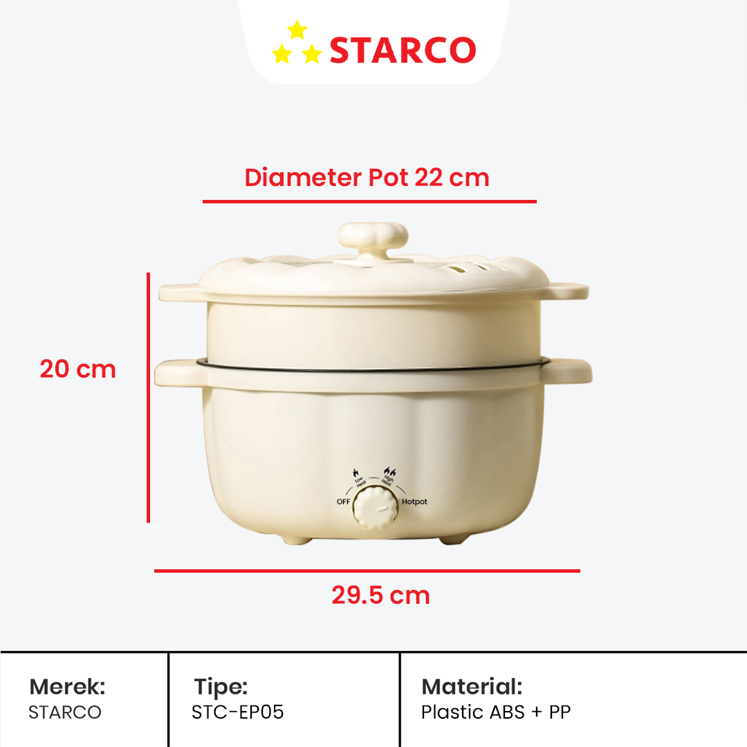 Jual Starco Panci Listrik Serbaguna Multifungsi 2L Fry Pan Electric Pan ...