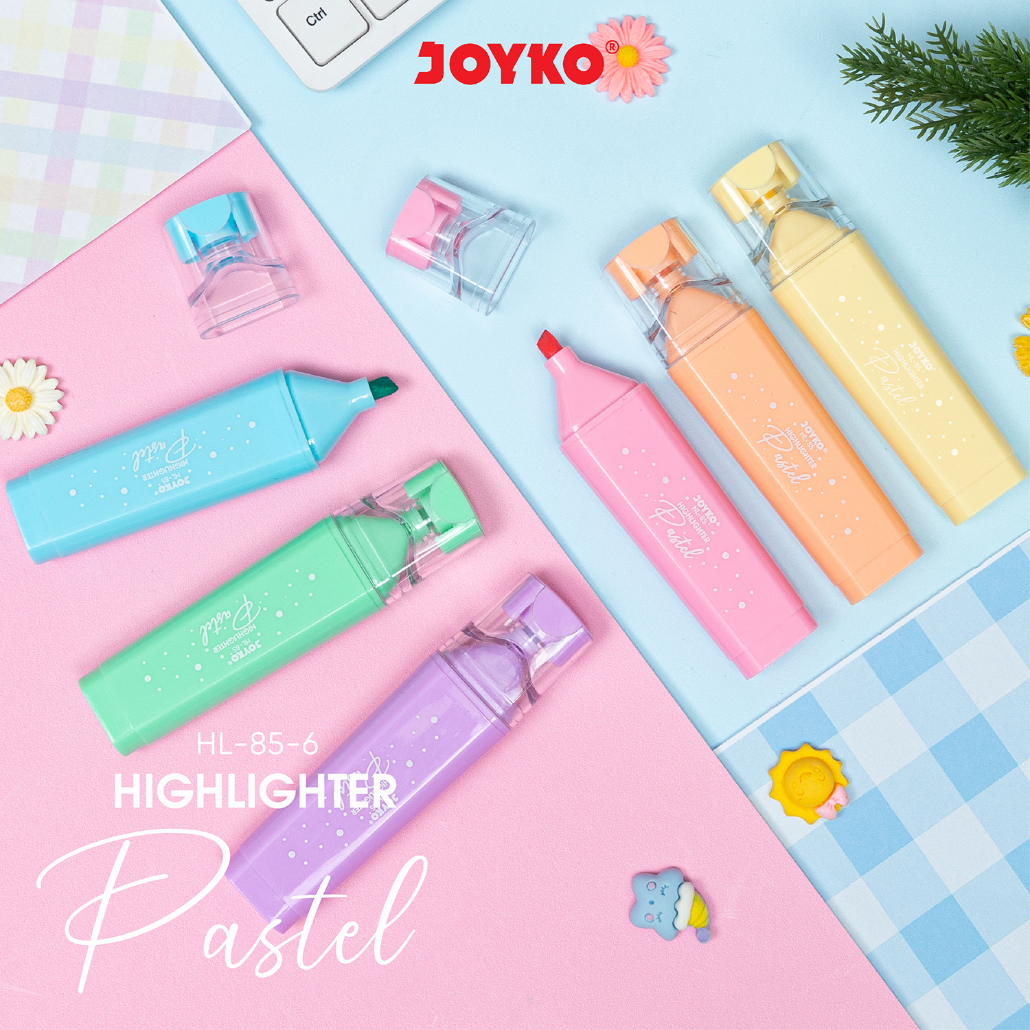 Jual Penanda Berwarna Highlighter Joyko HL-85 6 Warna Pastel | Shopee ...