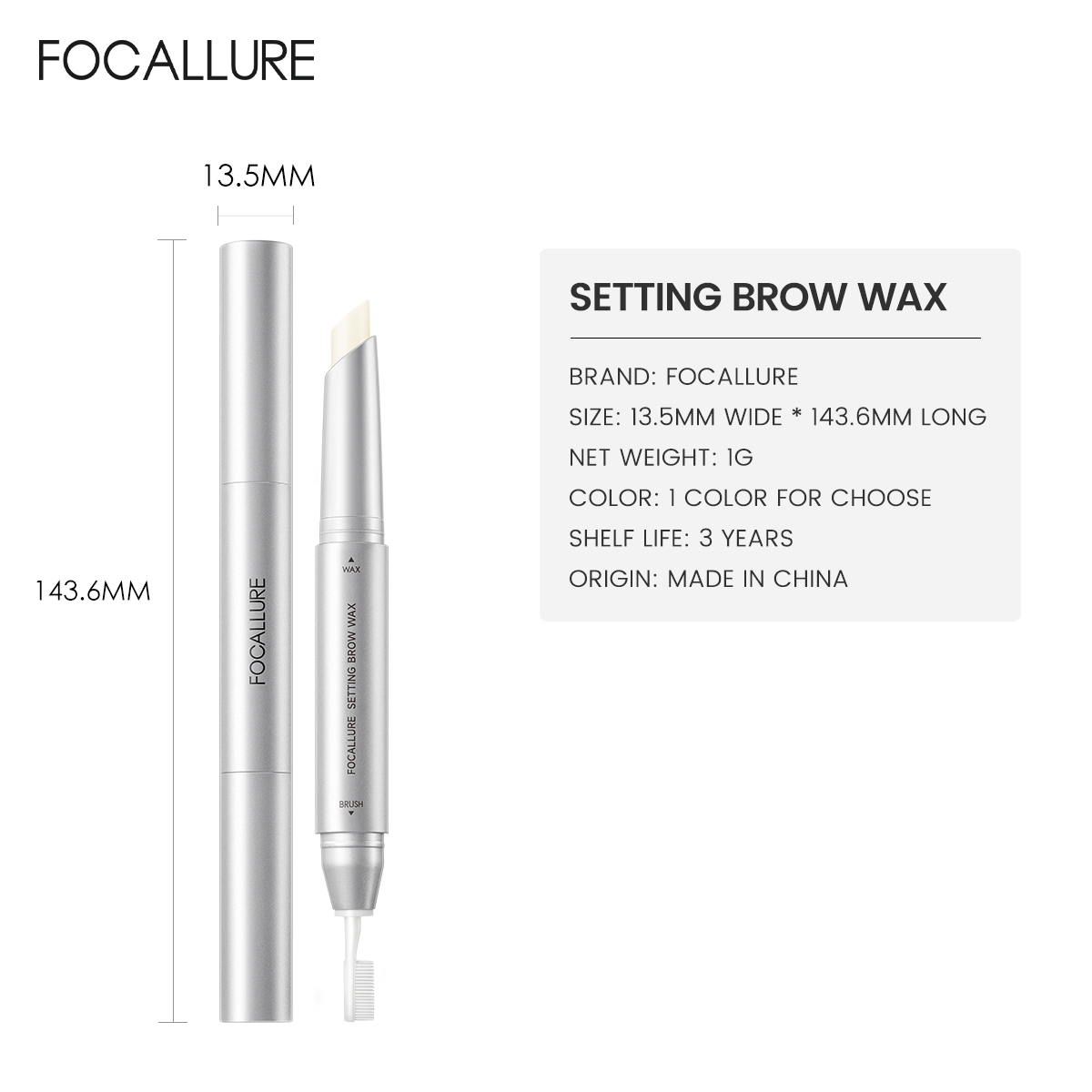 Jual FOCALLURE Setting Eyebrow Wax Browcara Lasting 2-in-1 Built-in ...