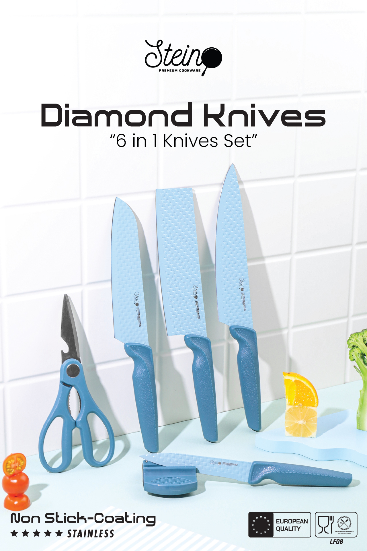 Jual STEIN Diamond Knives- Violet Twist [ 6 in 1 Pisau Set] | Shopee ...