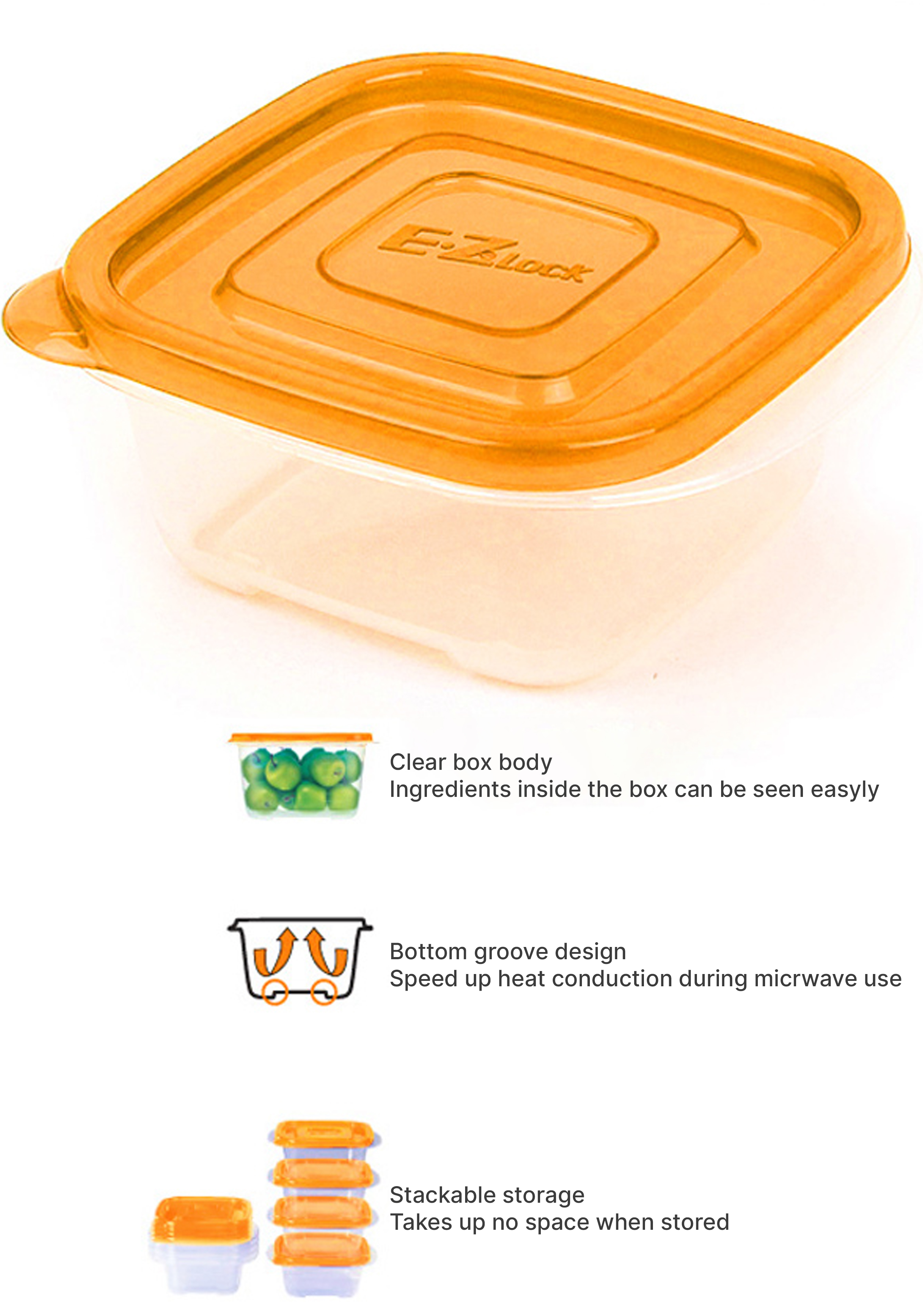 Jual LocknLock Kotak Makan E.Z Lock Orange Set 3PCS | Shopee Indonesia