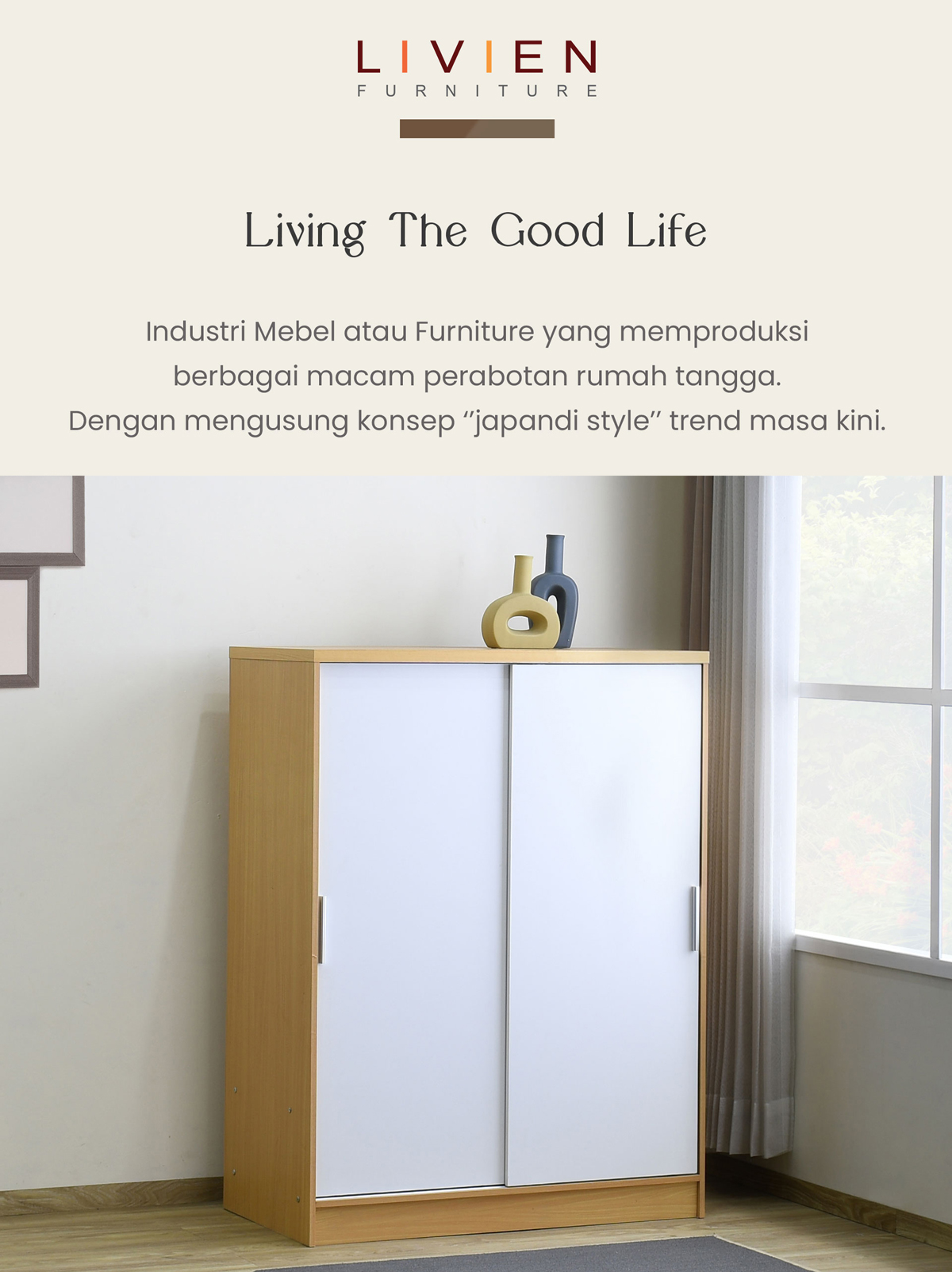 Jual BEE Wardrobe Lemari Pakaian 2 Pintu sleding Murah | Lemari Modern ...