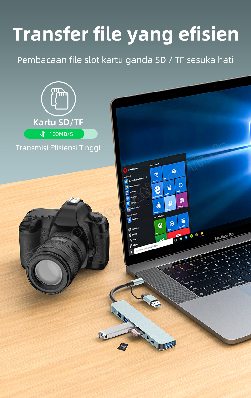 Jual KIVEE USB Hub Type C 8-in-2 Dual plug docking station KV-AD21 USB ...