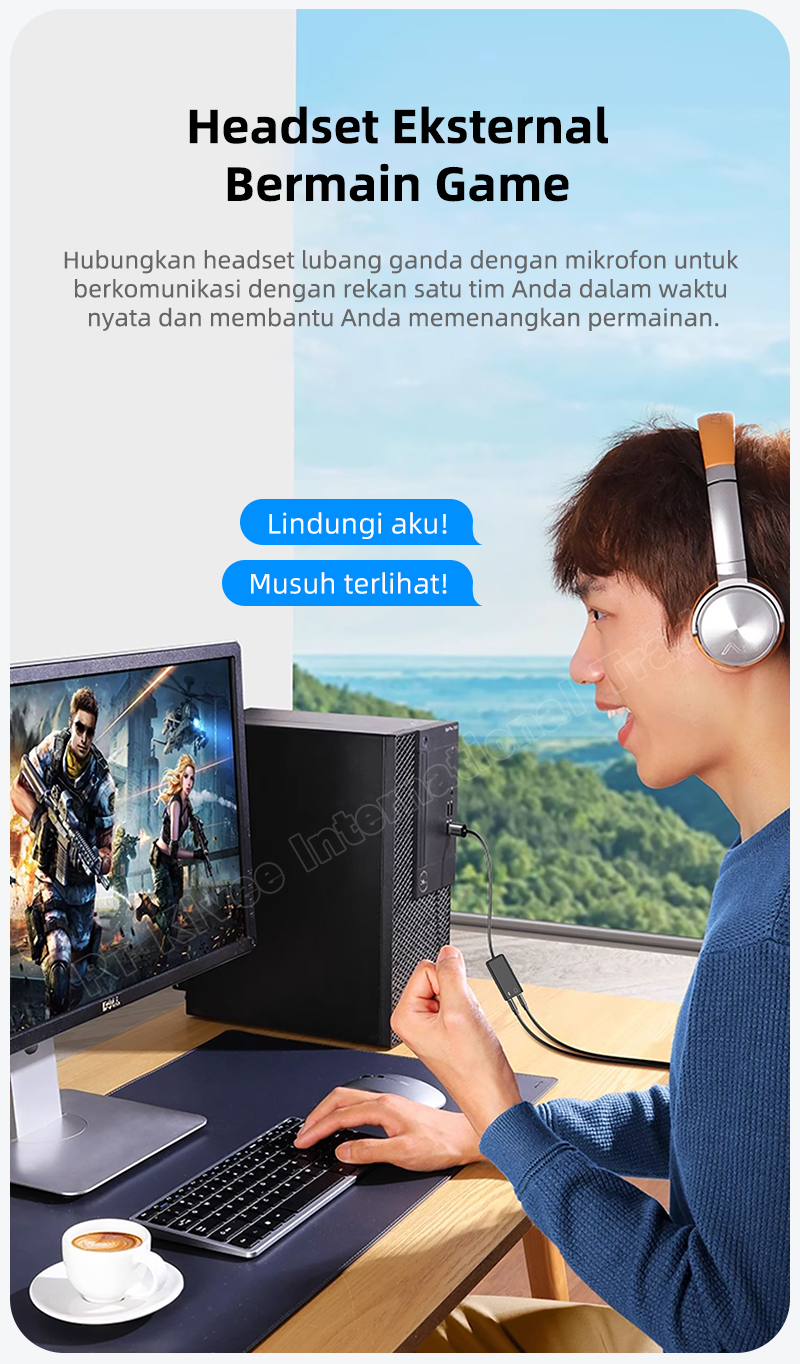 Jual KIVEE Converter microphone Audio Kabel splitter Type C & USB to 3 ...