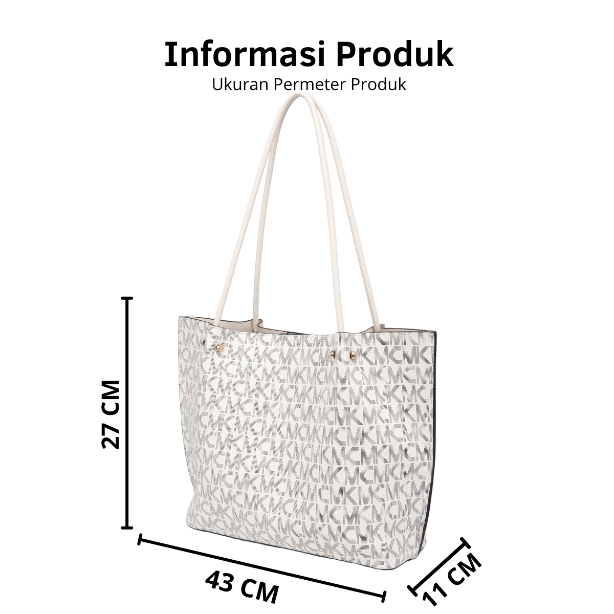 Jual MKMC Totebag Wanita Import Tas Bahu Free Pouch Medium Kondangan ...