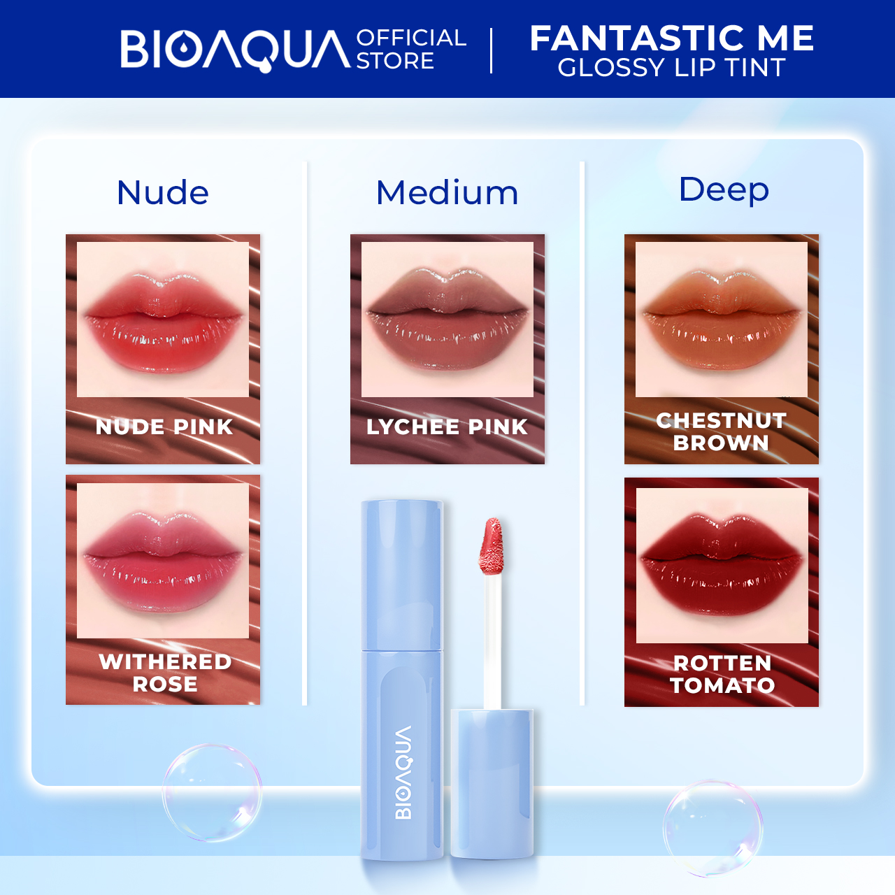 Jual BIOAQUA Liptint Fantastic Me Glossy / Darling Me Matte Lip Tint Pelembab Lip Gloss Lembut ...