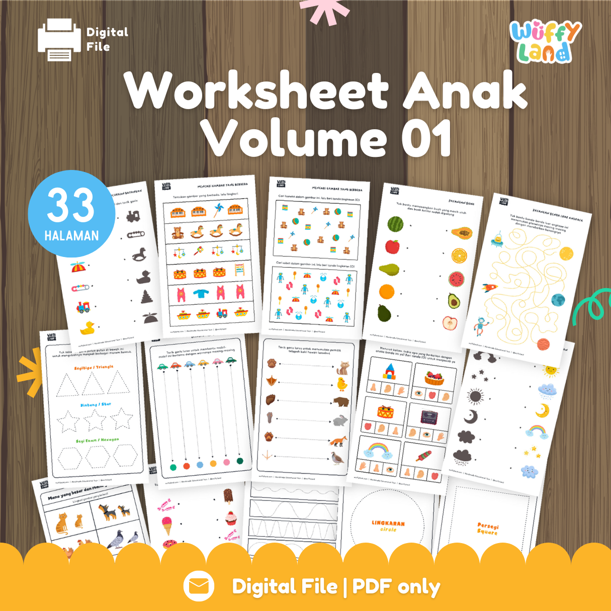 Jual WUFFYLAND PDF Worksheet Printable Vol 01 Berisi 30 Halaman Lembar Aktivitas Anak Usia 3 4 5 ...