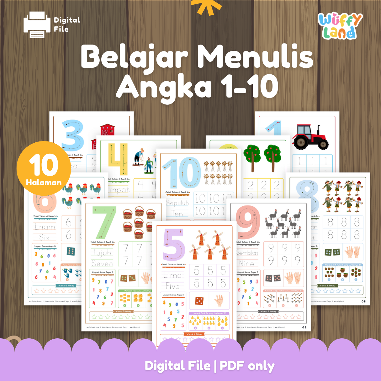 Jual WUFFYLAND PDF DIGITAL FILE Worksheet Belajar Menulis Angka Dasar ...