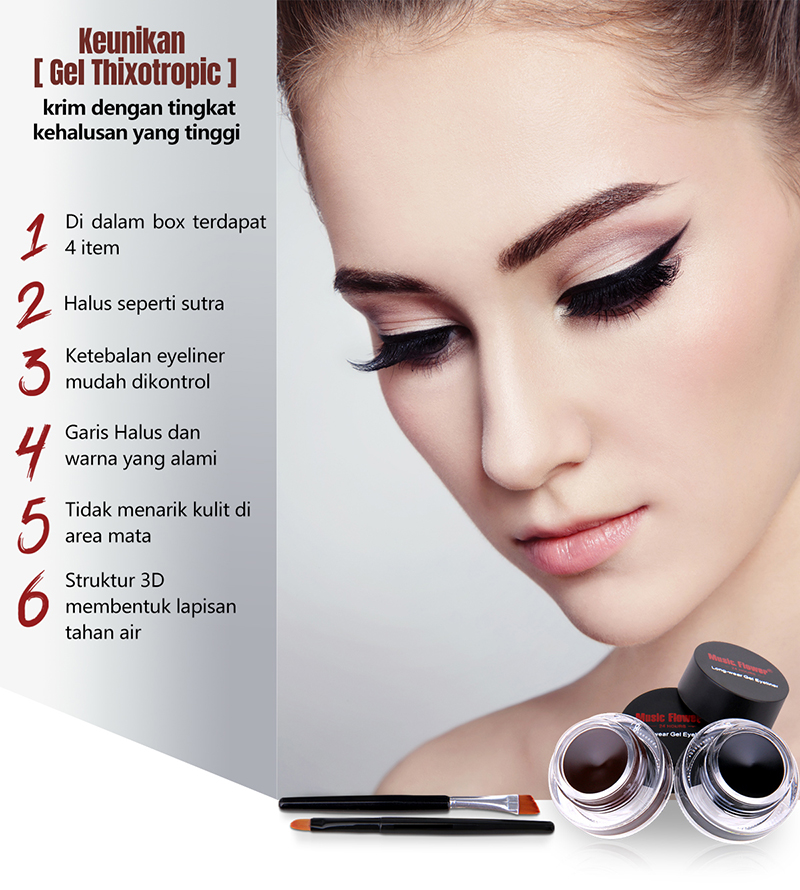 Jual Music Flower 2 in 1 Eyebrow & Eyeliner Gel Dua Use 24H Natural ...