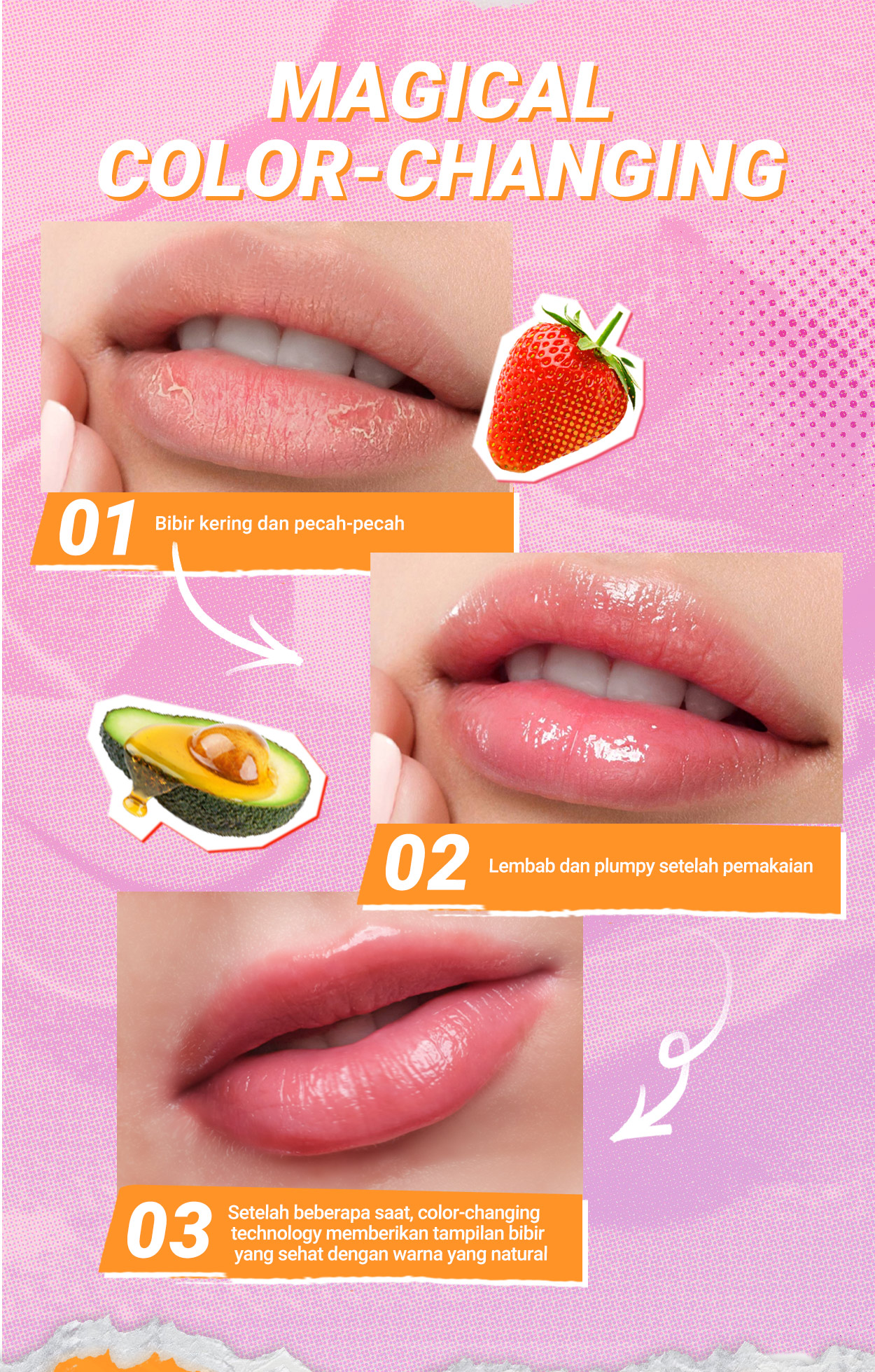 Jual DAZZLE ME Fruit Justice Lip Balm Moisturizing Vitamin E Baby Lips ...