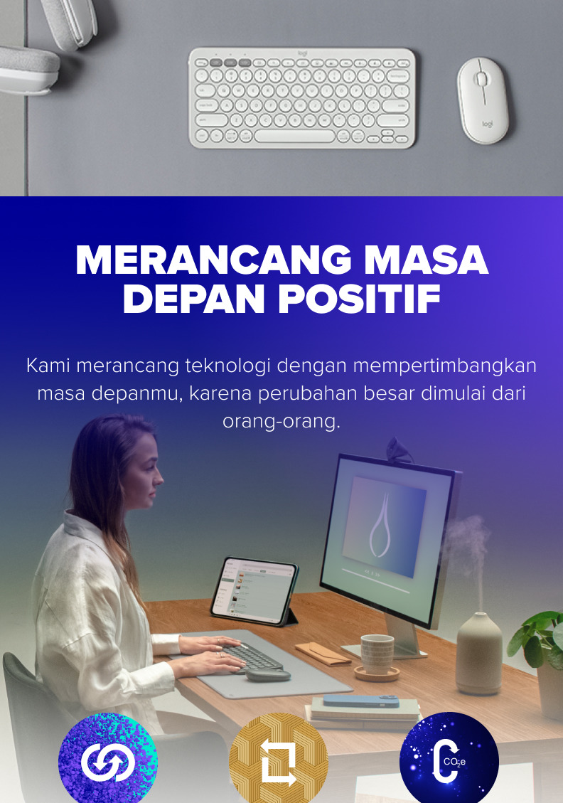 Jual Logitech Pebble Keys 2 K380s Keyboard Wireless Bluetooth® Multi ...