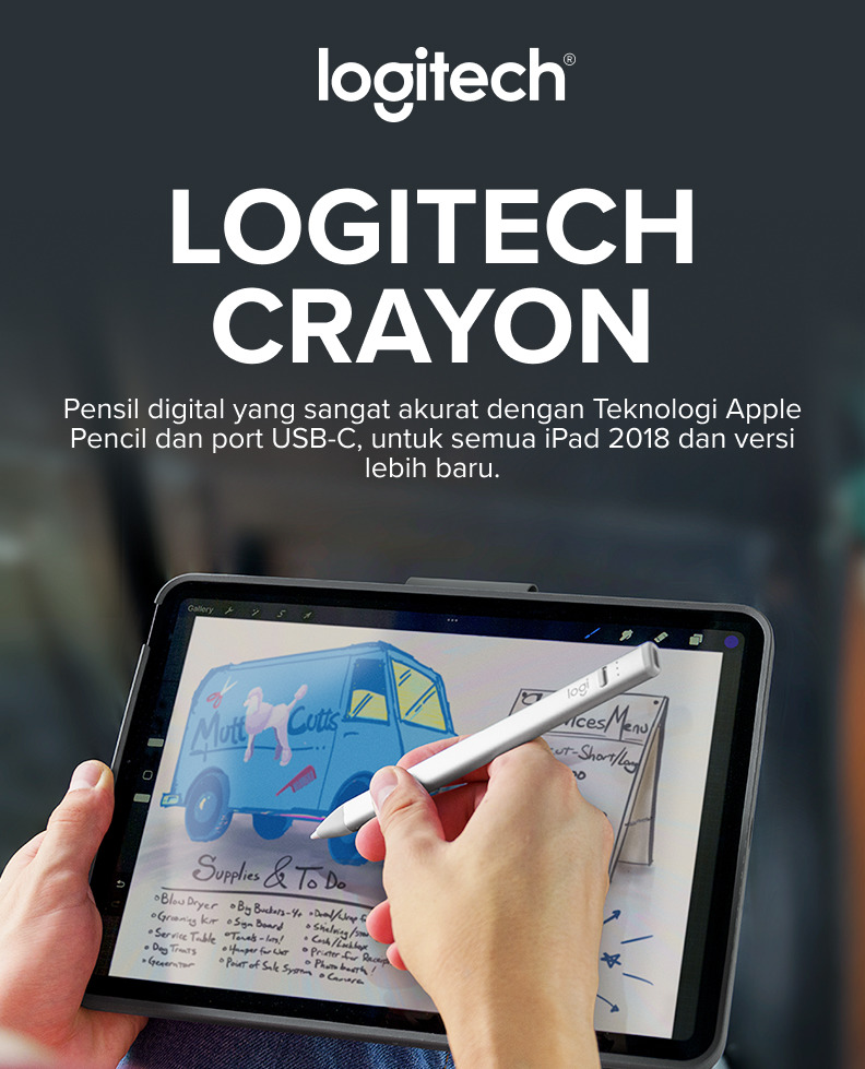 Jual Logitech Crayon Stylus Pen Digital for Apple iPad (with USB-C Port ...