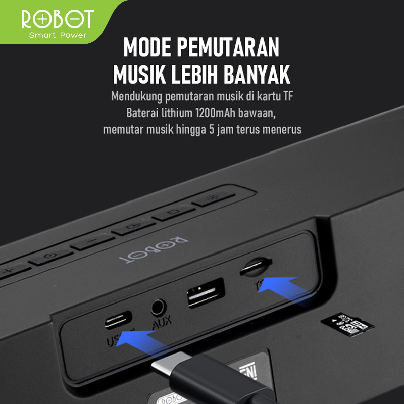 Jual Speaker Bluetooth Robot RB580 Soundbar 10W Ultra Bass with RGB ...