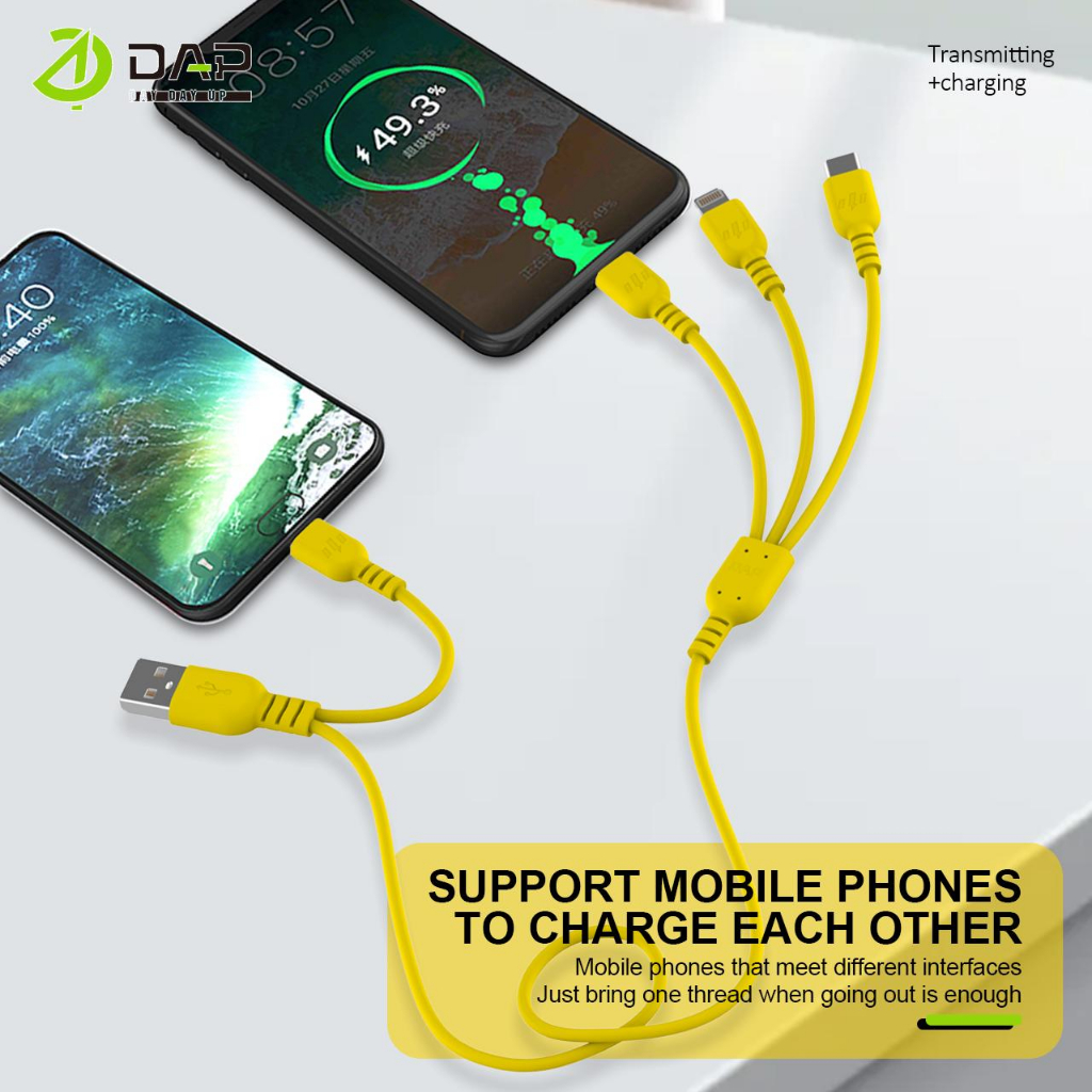 Jual DAP Kabel Data Multi Fungsi 3 in1- USB+Type C interface input Fast ...