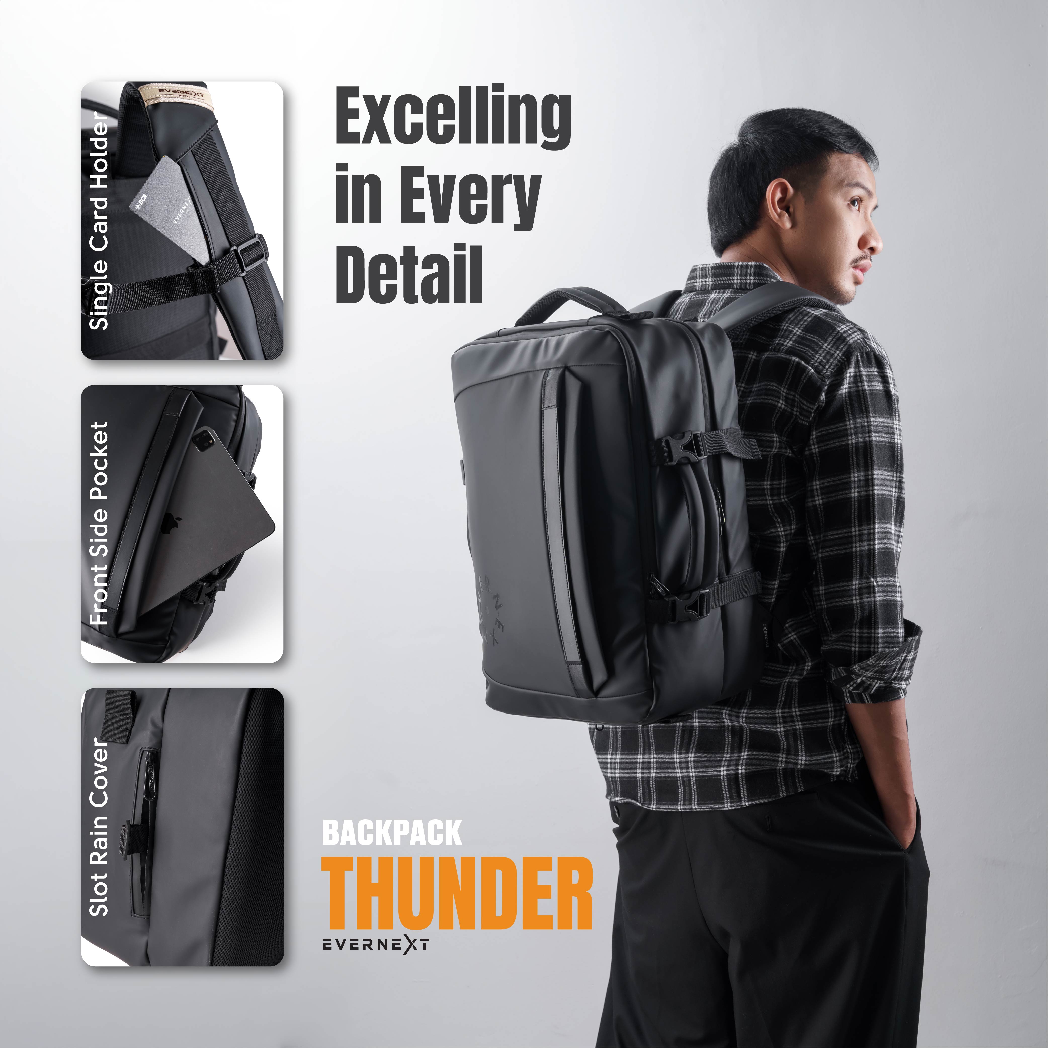 Jual Evernext - Tas Ransel Pria Waterproof Backpack Outdoor Pria Tas Travelling Thunder Tas ...