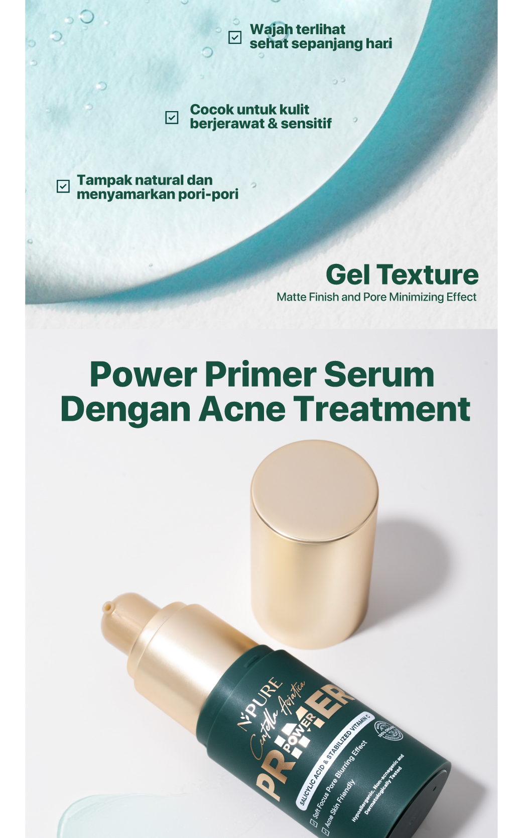 Jual NPURE Centella Asiatica Power Primer / Base Makeup / Blurring ...