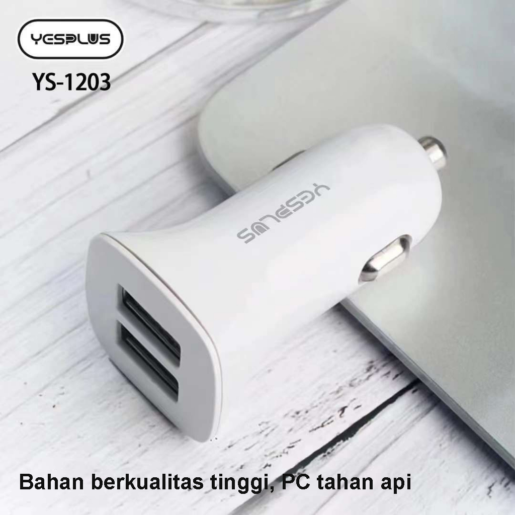 Jual Car Charger YESPLUS YS-1203 Fast Charging 2.4A Two USB Car Charger | Shopee Indonesia