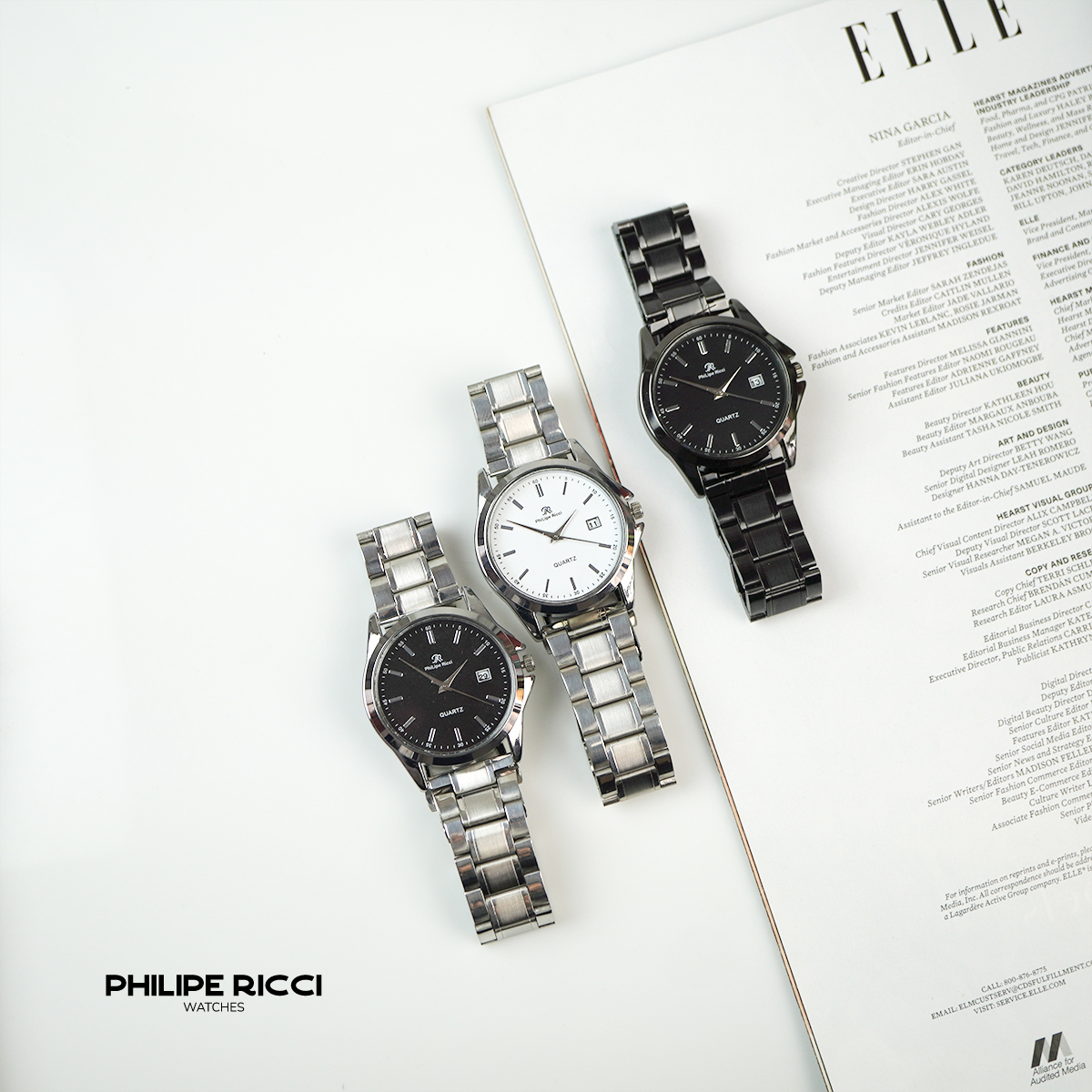 Jual PhiLipe Ricci Jam Tangan Pria Rantai Keren Terbaru Dial Bulat ...