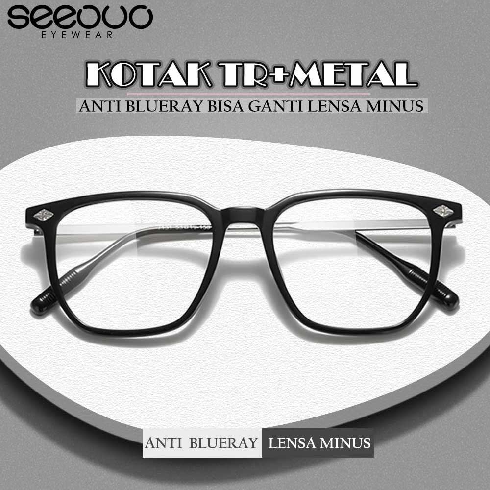 Jual Seeuo Kacamata Antiradiasi Blueray Model Kotak Vintage Stylish ...