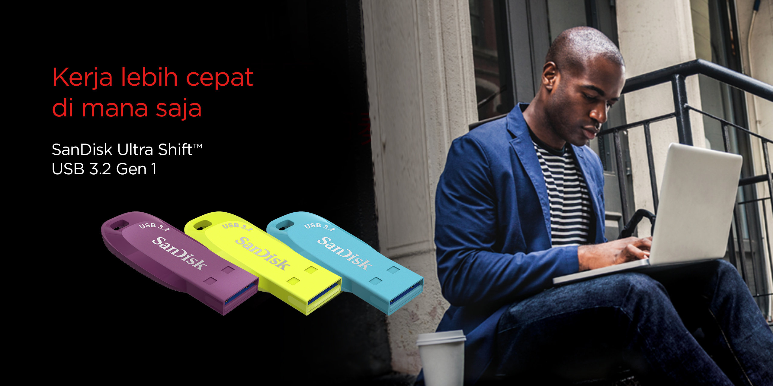 Jual SanDisk CZ410 Ultra Shift 64GB USB 3.2 (Blue / Biru) - Flash Drive ...