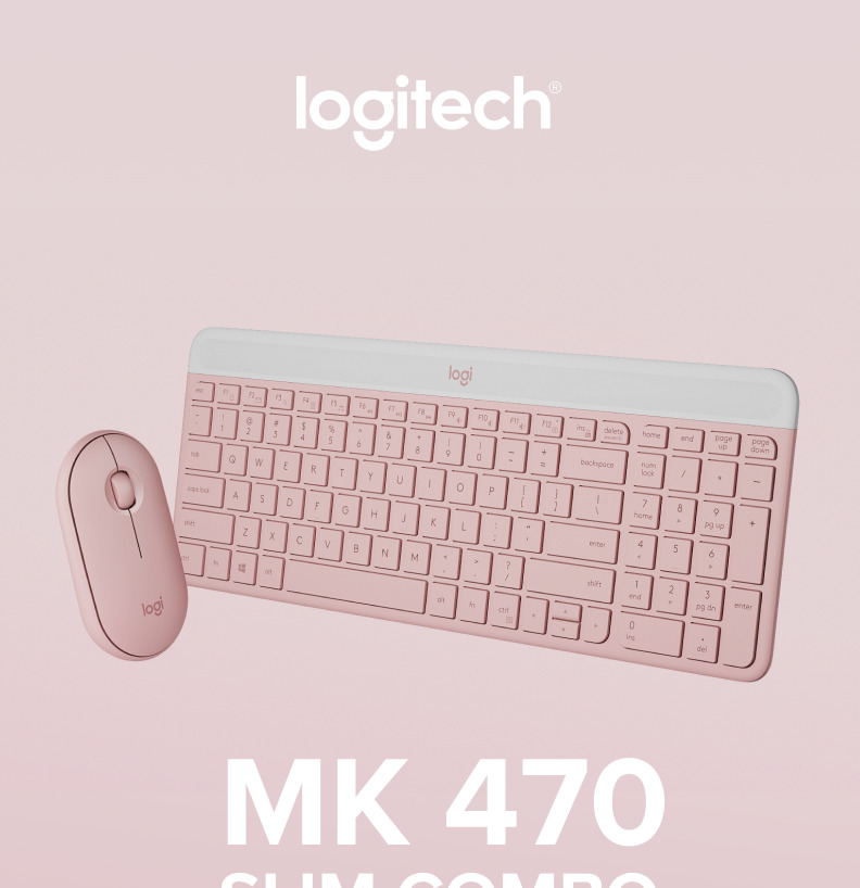 Jual Logitech MK470 Slim Wireless Combo Keyboard & Mouse - Black | Shopee Indonesia