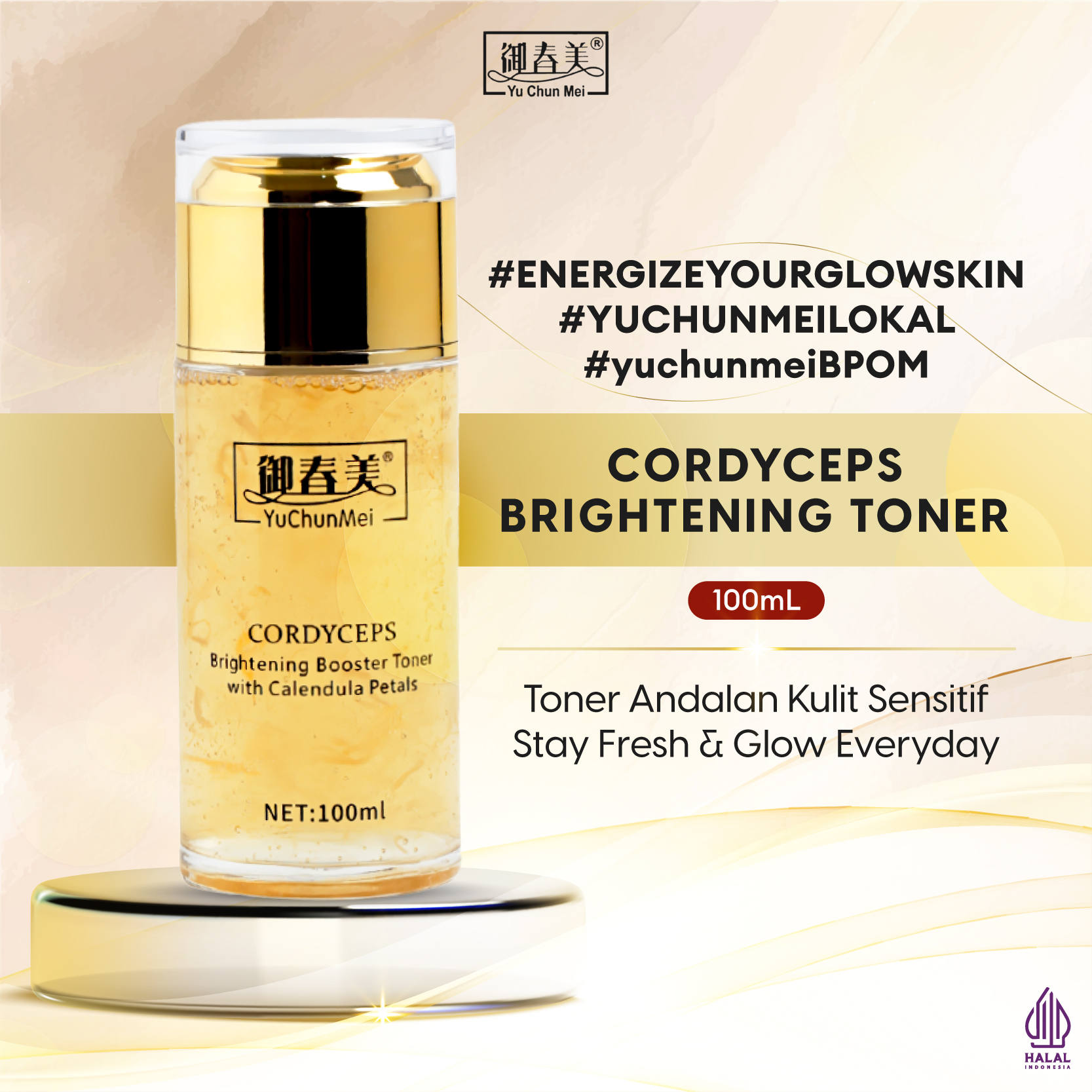 Jual [BPOM ORIGINAL LOKAL] YU CHUN MEI CORDYCEPS Brightening Toner With ...