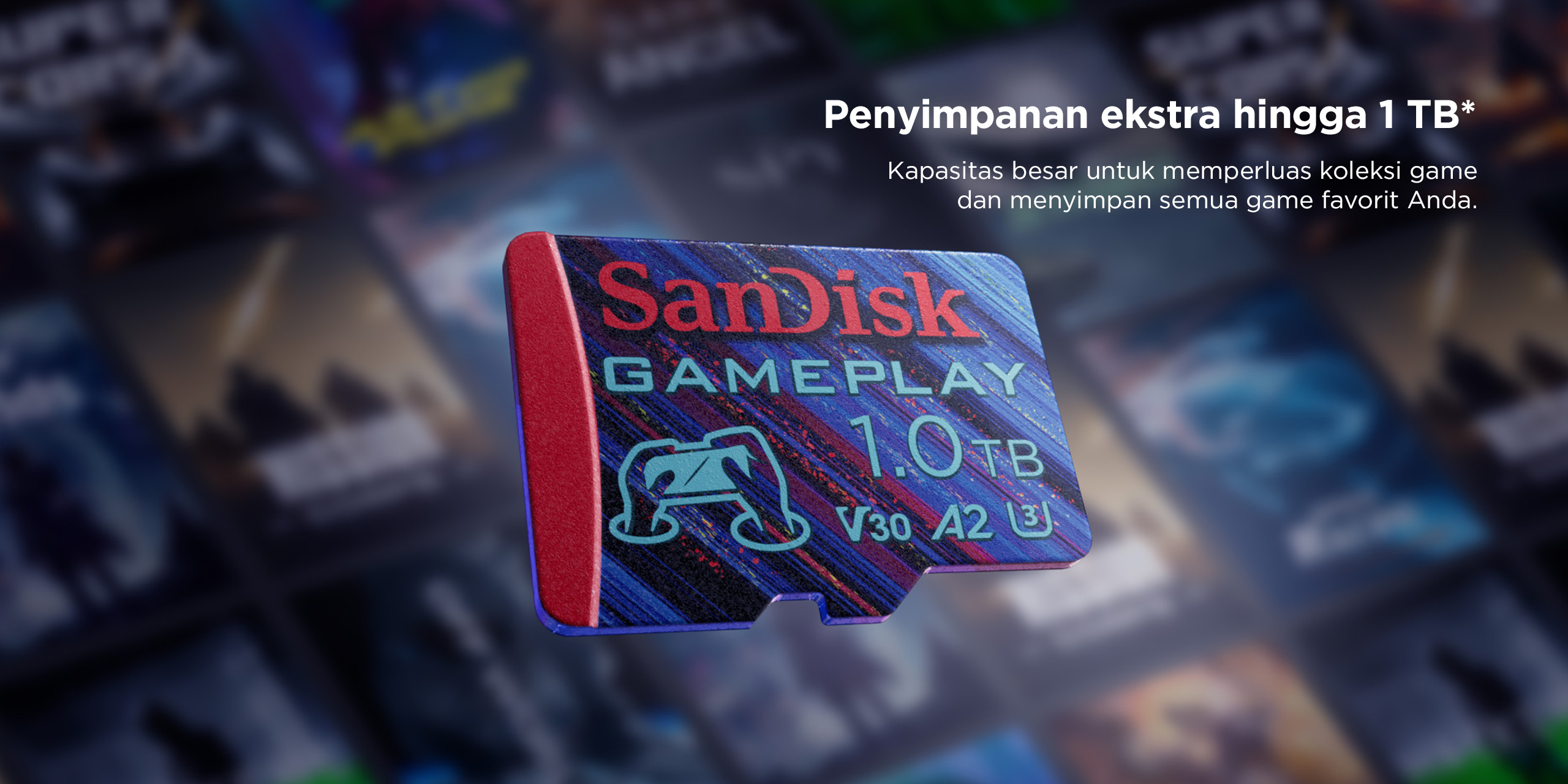 Jual SanDisk microSDXC Card GamePlay 256GB A2 U3 For Mobile Gaming 4K (Up to 190MB/s) | Shopee ...