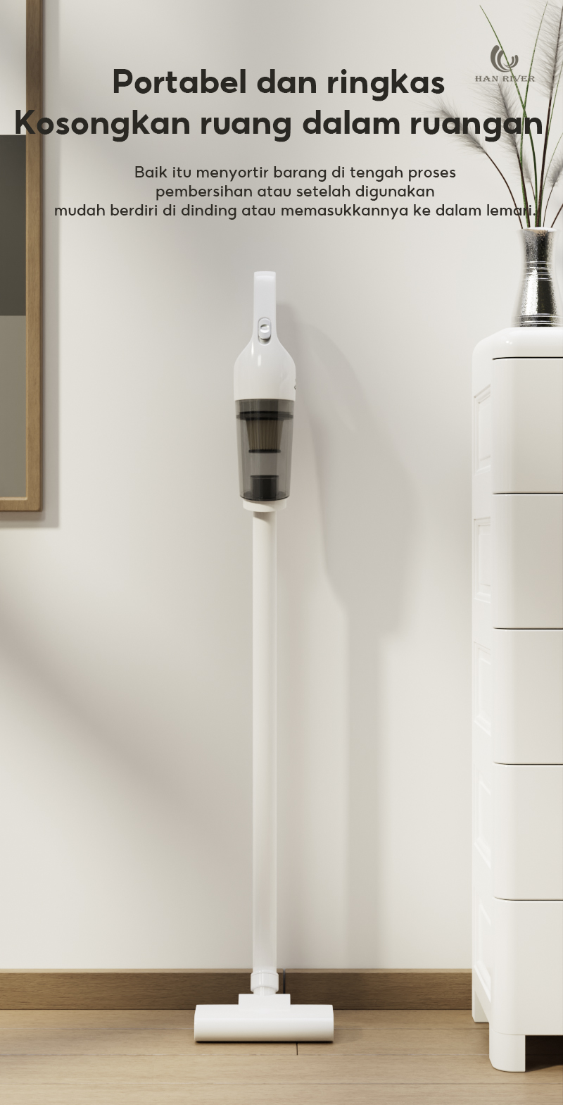 Jual HAN RIVER Vacuum Cleaner 20000Pa 5 In1 Cordless Portable Vacuum ...