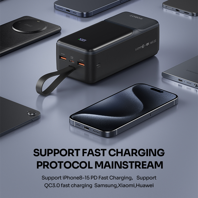 Jual ROBOT Powerbank Fast Charging 22.5W 40.000mAh Real Capacity 3 Port ...