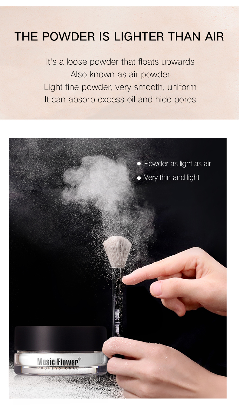 Jual MUSIC FLOWER Professional Loose Powder Perfect Finish Solid Powder ...