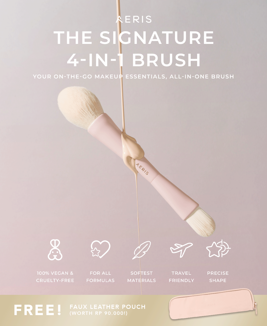Jual Aeris Beauté The Signature 4-In-1 Brush | Alat Make Up Kuas Rias Lembut Premium Multifungsi ...