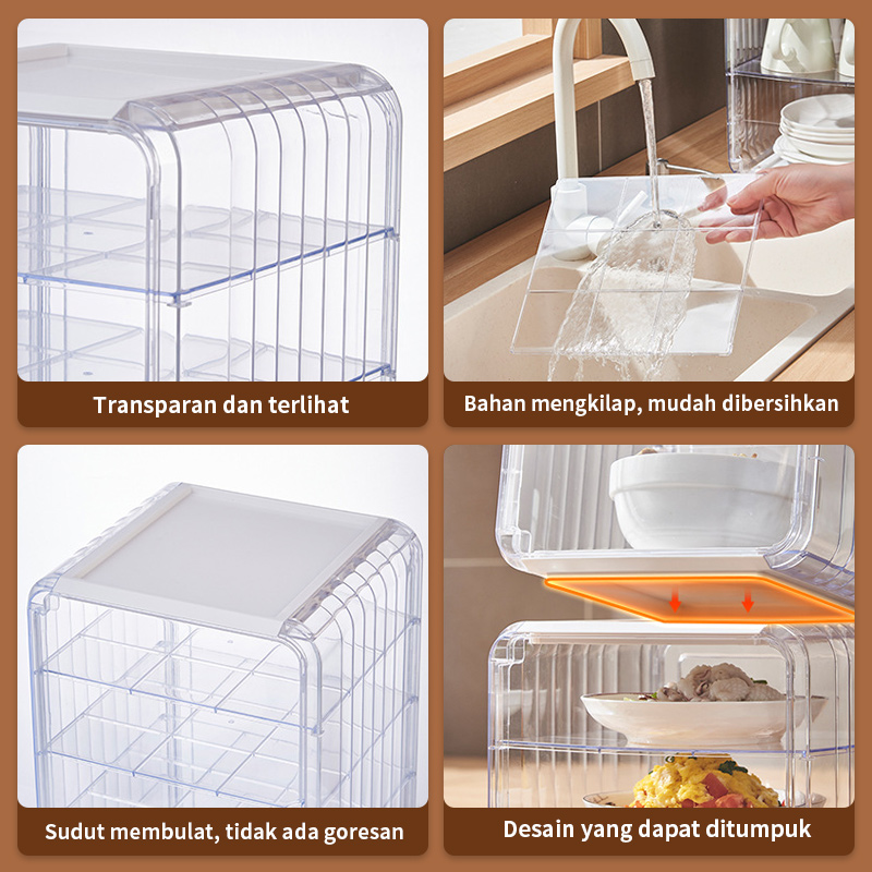 Jual GM Bear Tudung Saji Rak Makanan Akrilik 5 Susun 2160 - Food Rack ...